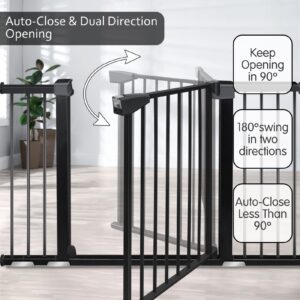 Derson 29.93"-51.5" Extra Wide Baby Gate for Stairs and Doorways, Auto-Close Safety Dog Gates for The House, Easy Walk Thru Baby Child Gate for Kids and Pets