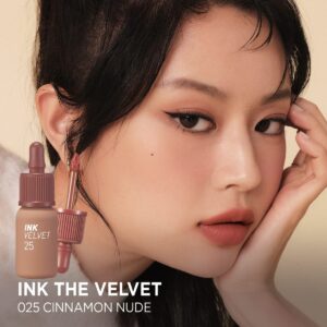 Peripera Ink the Velvet Lip Tint - High Pigment Color, Longwear, Weightless, Not Animal Tested, Gluten-Free, Paraben-Free (025 CINNAMON NUDE)