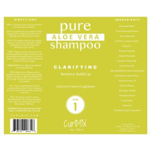 CurlMix Shampoo for Curly and Kinky Hair with Aloe Vera - Lemon Creme Fragrance - Clarifies and Moisturizes Ethnic and Natural Hair - Organic, Handmade, Shampoo for Natural Hair and Softer Curls - Paraben Free - Sulfate Free - 8oz