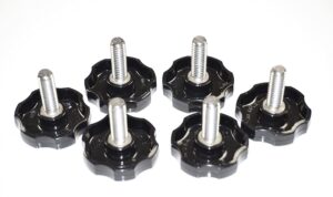 5/16-18 x 1" thumb screw thumbscrew black thumb screws stainless steel standard coarse threads clamping rosette knobs - made in the usa (6)