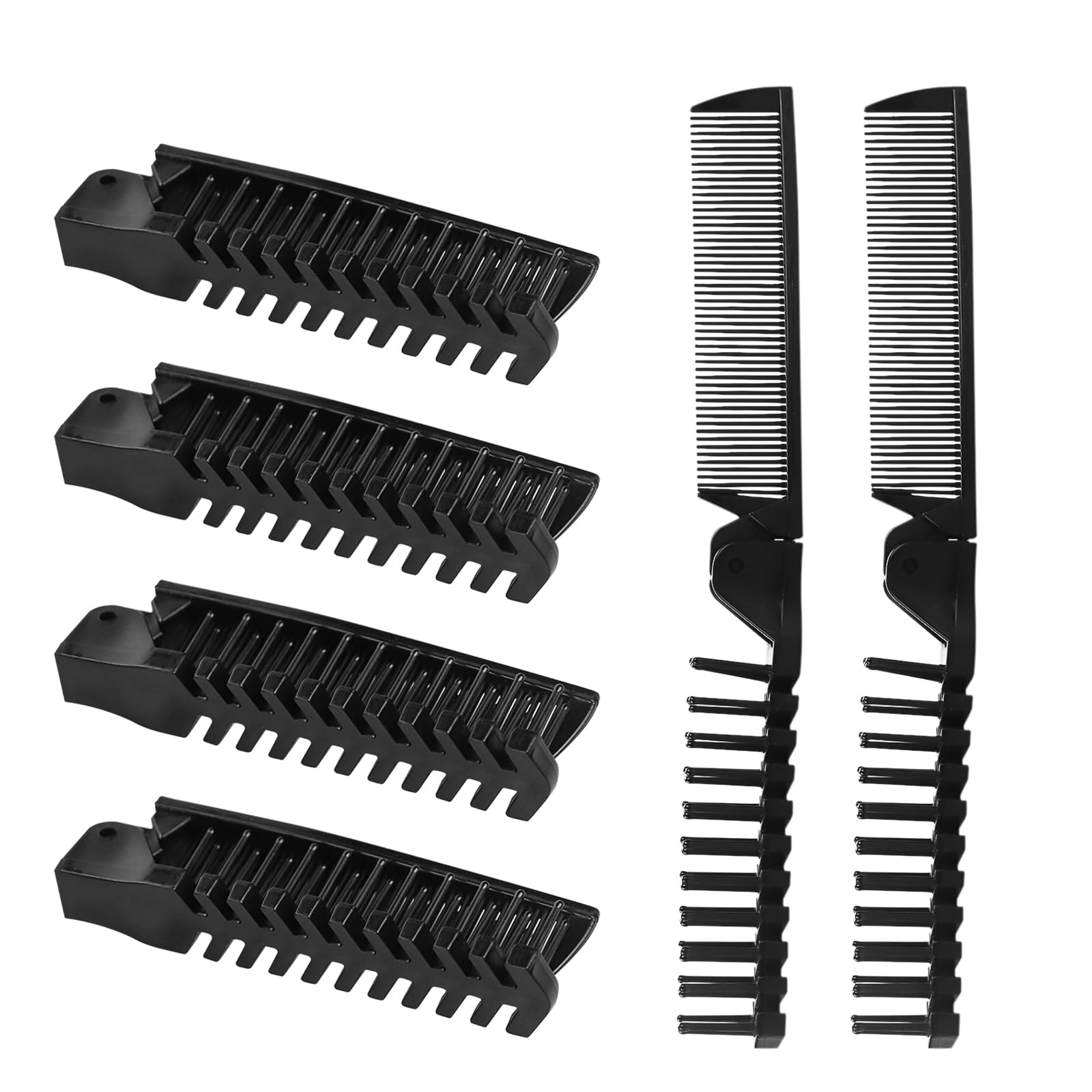 Foldable Combs in Bulk Individually Wrapped, Travel Pocket Hair Comb, Folding Hair Brush Double Headed, Brush Comb Styling Tool for Men Women Combs, Black (One Size, 20, Count)