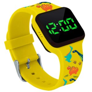 ATHENA FUTURES Potty Training Count Down Timer Watch - Dinosaur Yellow and Potty Training Chart for Toddlers Magnetic Reuseable - Dinosaur Design