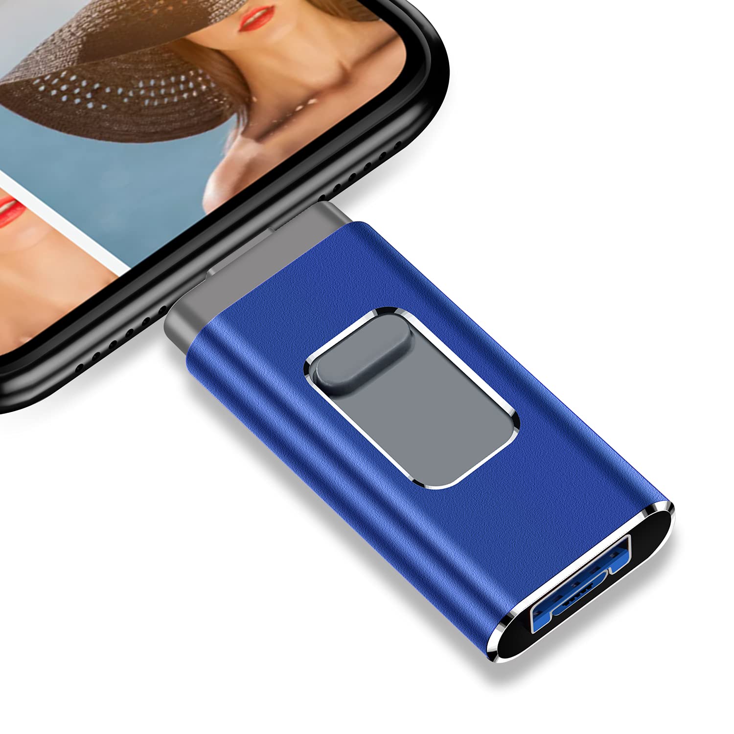 XINHUAYI USB 3.0 Flash Drive 1000GB Intended for iPhone, USB Memory Stick External Storage Thumb Drive Photo Stick Compatible with iPhone, and Computer(BLUE1000GB)