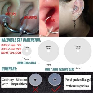 BodyAce 100pcs Clear Silicone Earrings Backs, Clear Piercing Disc for Piercing Bump, Plastic Disc Pads Stabilize Earlobe Support Patches (Disc Diameter: 3,7mm)