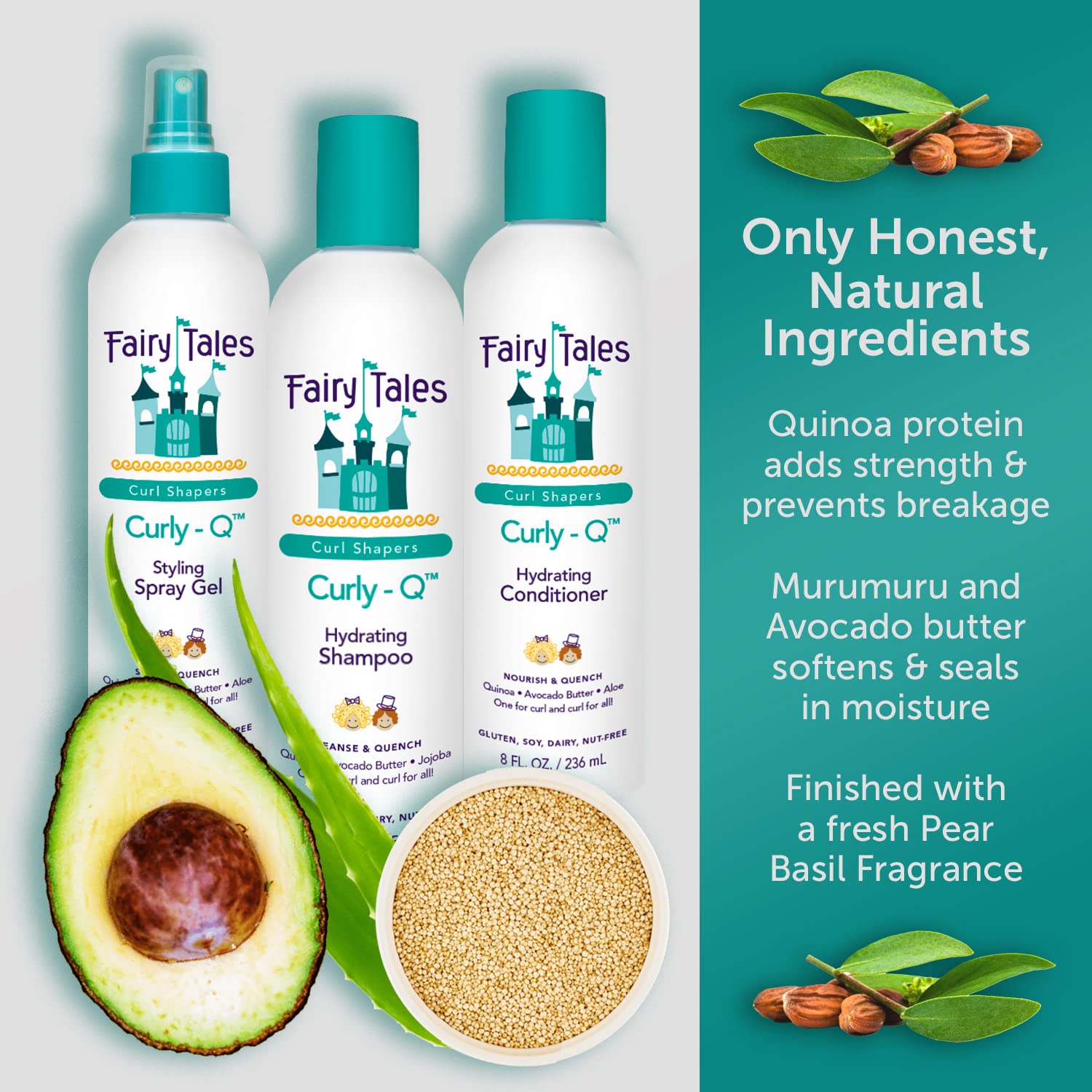 Fairy Tales Curly Q Hydrating Shampoo and Conditioner Set - Paraben, Sulfate, Gluten, Nut Free - For All Curl Types Including Multi Cultural Hair