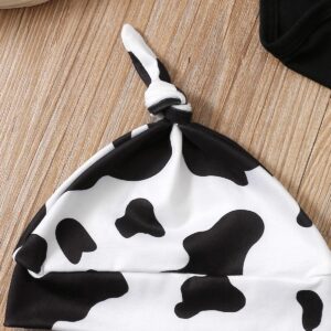 Detigee Baby Boy First Birthday Outfit Newborn One Year Old Clothes Baby Cow Outfit (Black,6-12 Months)