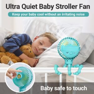 Car Seat Fans for Backseat Baby, Stroller Clip on Fan for Baby, USB Mini Battery Operated Handheld Fans for Baby Car Home Office Outside