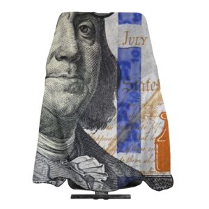 one to promise dollars bill cash barber cape usa one hundred dollars bill hair cut salon cape,hair stylist hairdresser styling cape,waterproof haircut apron cover up for adults,55"x66"