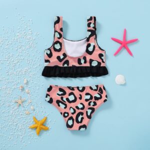 YOUNGER TREE Toddler Swimsuit Girl 2-Pieces Leopard Bathing Suits Halter Top Bikini Bottoms Swimming Suit Kids Beach Swimwear (5-6T, Pink Leopard)…