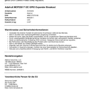 MCP23017 I2C GPIO Expander Breakout - Stemma QT/Qwiic Ada 5346