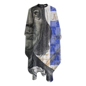 ONE TO PROMISE Dollars Bill Cash Barber Cape Usa One Hundred Dollars Bill Hair Cut Salon Cape,Hair Stylist Hairdresser Styling Cape,Waterproof Haircut Apron Cover Up For Adults,55"X66"