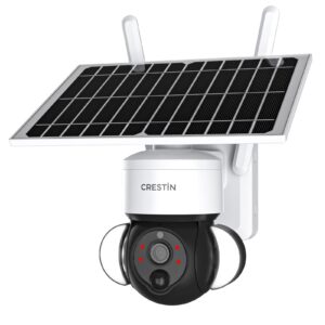 crestin solar security camera wireless outdoor, pan tilt 360° 2mp solar powered security camera&battery powered, 98ft night vision wifi wireless came