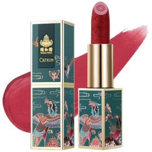 catkin rouge matte lipstick, waterproof long lasting satin moisturizing smooth soft 0.13 ounce-chinese style (cr139)