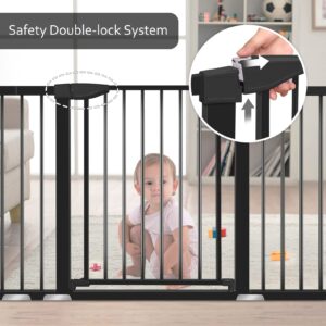 Derson 29.93"-51.5" Extra Wide Baby Gate for Stairs and Doorways, Auto-Close Safety Dog Gates for The House, Easy Walk Thru Baby Child Gate for Kids and Pets