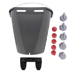 Rural365 Lamb Feeder Bucket - 8L Livestock Bucket with 5 Teat Animal Feeding Nipples Milk Feed for Calf Sheep and Goat