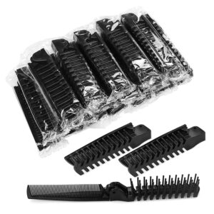 foldable combs in bulk individually wrapped, travel pocket hair comb, folding hair brush double headed, brush comb styling tool for men women combs, black (one size, 20, count)