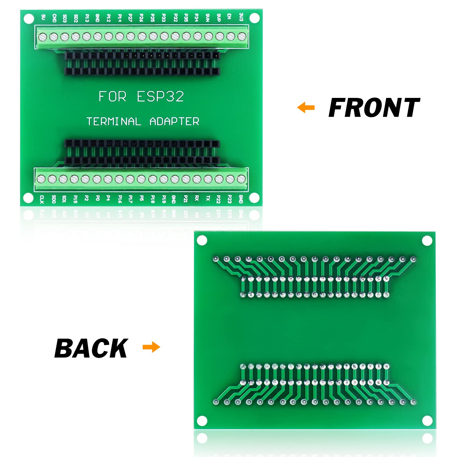 KeeYees 2pcs ESP32 Breakout Board GPIO 1 into 2 for 38PIN No Mounting Hole Version ESP32 Development Board