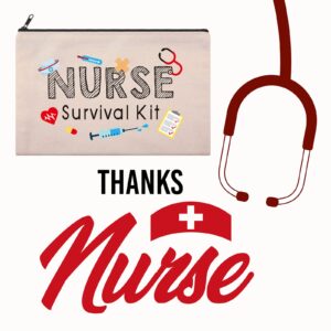 Saintrygo 20 Pieces Nurse Cosmetic Bag Nurse Survival Kit Makeup Bags Canvas Multi Purpose Zipper Pouch Nurse Practitioner Gifts for Women Nurses School Nurse Practitioner Supplies