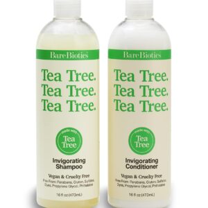 BARE BIOTICS Scalp Refreshing and Invigorating Tea Tree Hair Shampoo, 16 fl. Ounces