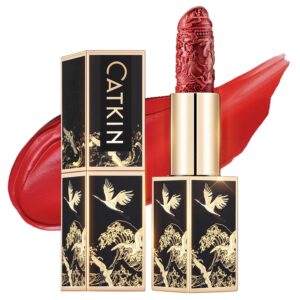 catkin moist lipstick hydrating high impact color infused with vitamin e and avocado oil smooth soft texture long lasting red glow finish 130