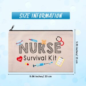 Saintrygo 20 Pieces Nurse Cosmetic Bag Nurse Survival Kit Makeup Bags Canvas Multi Purpose Zipper Pouch Nurse Practitioner Gifts for Women Nurses School Nurse Practitioner Supplies