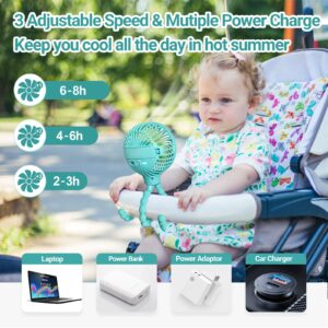 Car Seat Fans for Backseat Baby, Stroller Clip on Fan for Baby, USB Mini Battery Operated Handheld Fans for Baby Car Home Office Outside