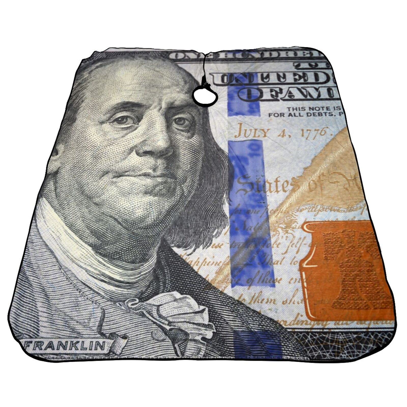 ONE TO PROMISE Dollars Bill Cash Barber Cape Usa One Hundred Dollars Bill Hair Cut Salon Cape,Hair Stylist Hairdresser Styling Cape,Waterproof Haircut Apron Cover Up For Adults,55"X66"