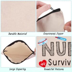 Saintrygo 20 Pieces Nurse Cosmetic Bag Nurse Survival Kit Makeup Bags Canvas Multi Purpose Zipper Pouch Nurse Practitioner Gifts for Women Nurses School Nurse Practitioner Supplies