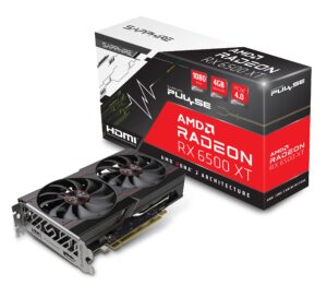 sapphire 11314-01-20g pulse amd radeon rx 6500 xt gaming oc graphics card with 4gb gddr6, amd rdna 2