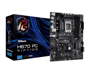 asrock motherboard h670 pg riptide intel h670 series cpu (lga1700) compatible h670 atx motherboard