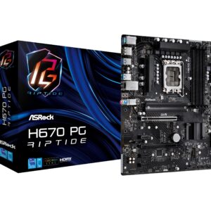 ASRock Motherboard H670 PG Riptide Intel H670 Series CPU (LGA1700) Compatible H670 ATX Motherboard