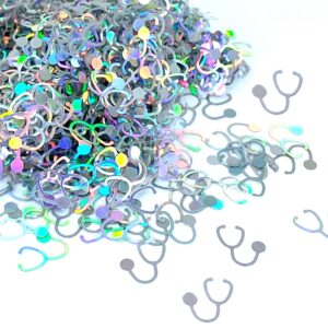 stethoscope shape glitter, stethoscope shape, hospital, glitter for nails, glitter for tumblers, glitter shapes for tumblers, glitter shape confetti (1oz)