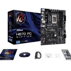 ASRock Motherboard H670 PG Riptide Intel H670 Series CPU (LGA1700) Compatible H670 ATX Motherboard