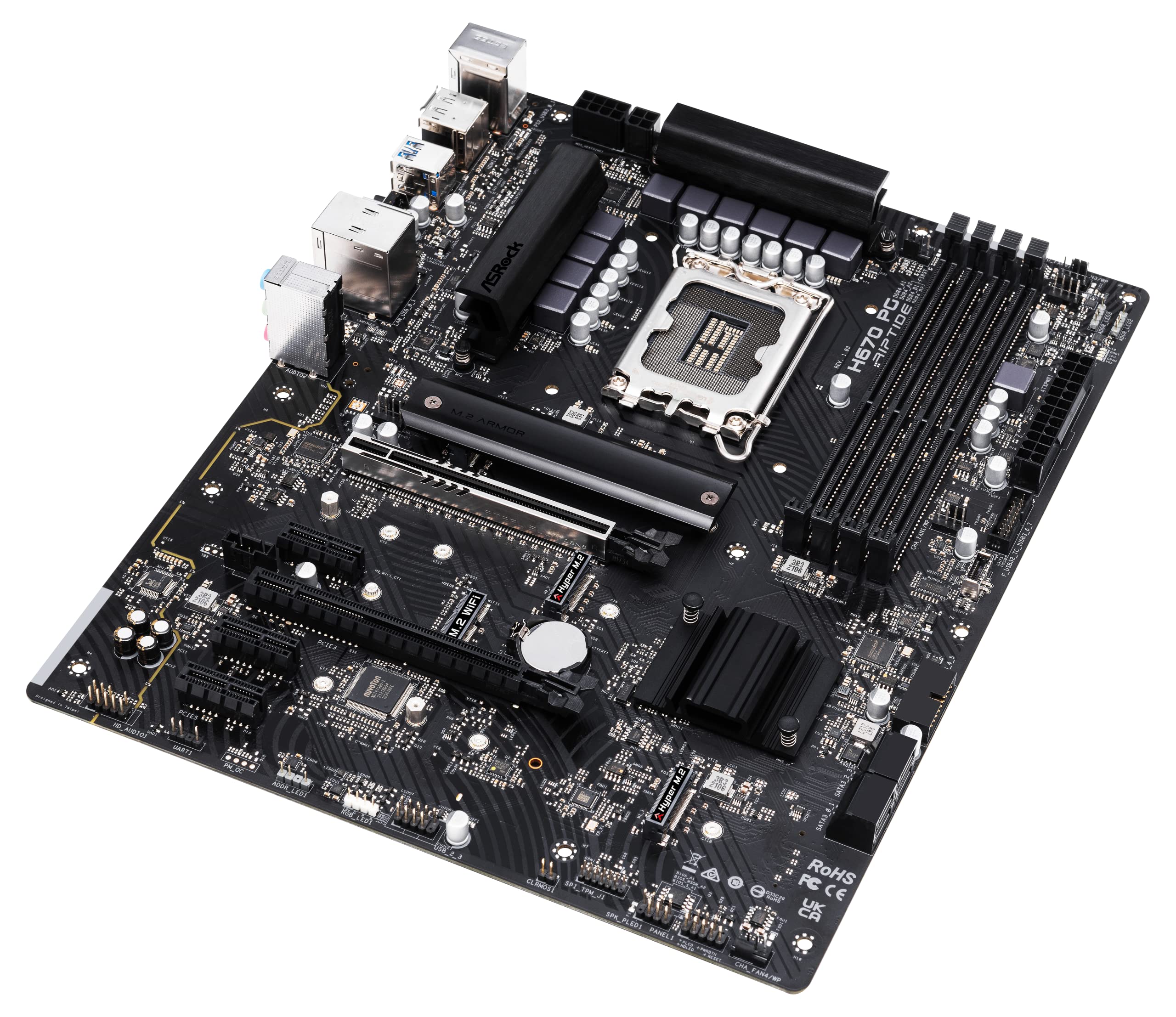 ASRock Motherboard H670 PG Riptide Intel H670 Series CPU (LGA1700) Compatible H670 ATX Motherboard