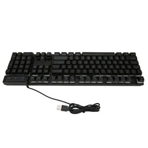 winmeteuro usb gaming keyboard, one piece design gaming keyboard rgb lighting effect 2 colors injection thickened low base for office for home for gaming(h600 black characters-single keyboard)