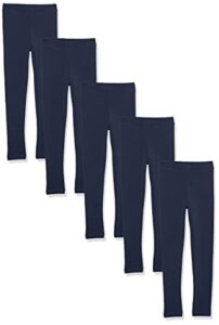 amazon essentials toddler girls' leggings, pack of 5, navy, 4t