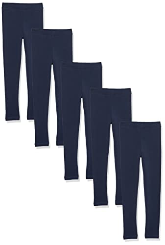 Amazon Essentials Toddler Girls' Leggings, Pack of 5, Navy, 4T