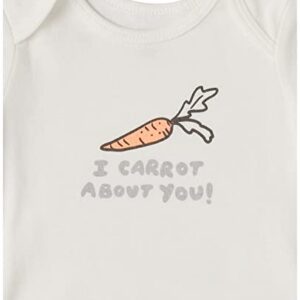 Amazon Essentials Unisex Babies' Short-Sleeve Bodysuits, Pack of 6, Multicolor/Bunny/Carrots/Rugby Stripe, 6-9 Months