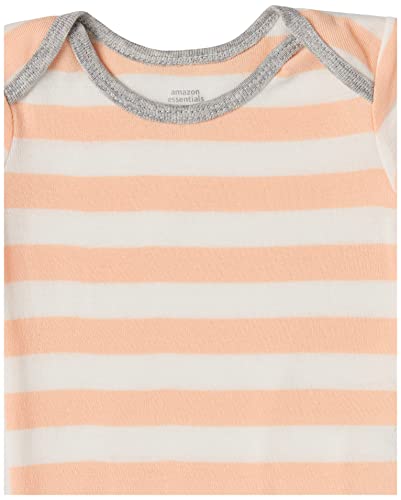 Amazon Essentials Unisex Babies' Short-Sleeve Bodysuits, Pack of 6, Multicolor/Bunny/Carrots/Rugby Stripe, 6-9 Months