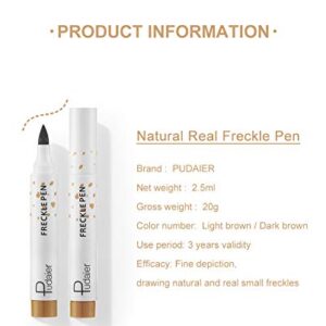 AKARY Freckle Pen, Lifelike Freckle Makeup Concealer Pen, Waterproof Longlasting Soft Dot Spot Professional Faux Freckles Pen Make Up Kit for Natural Effortless Sun Kissed Makeup (1Pc, Light Brown)