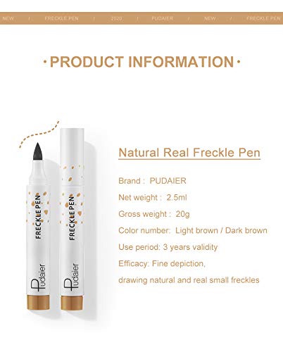 AKARY Freckle Pen, Lifelike Freckle Makeup Concealer Pen, Waterproof Longlasting Soft Dot Spot Professional Faux Freckles Pen Make Up Kit for Natural Effortless Sun Kissed Makeup (1Pc, Light Brown)