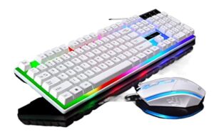 apfkkf mechanical gaming keyboard, usb luminescent 104 keys, wired keyboard, suitable for professional computer gamers or office