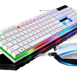 apfkkf Mechanical Gaming Keyboard, USB Luminescent 104 Keys, Wired Keyboard, Suitable for Professional Computer Gamers Or Office