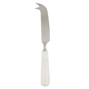 santa barbara design studio table sugar stainless steel cheese knife, 8-inches long, white marble