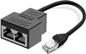 snlrntin ethernet splitter cable rj45 network adapter, 1 male to 2 female lan internet cable adapter, suitable super cat5, cat5e, cat6, cat7