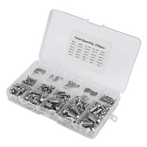 socket screw bolt, resistance good fixation 250pcs durable machine screws set for computer hard disk for motherboard for keyboard for memory