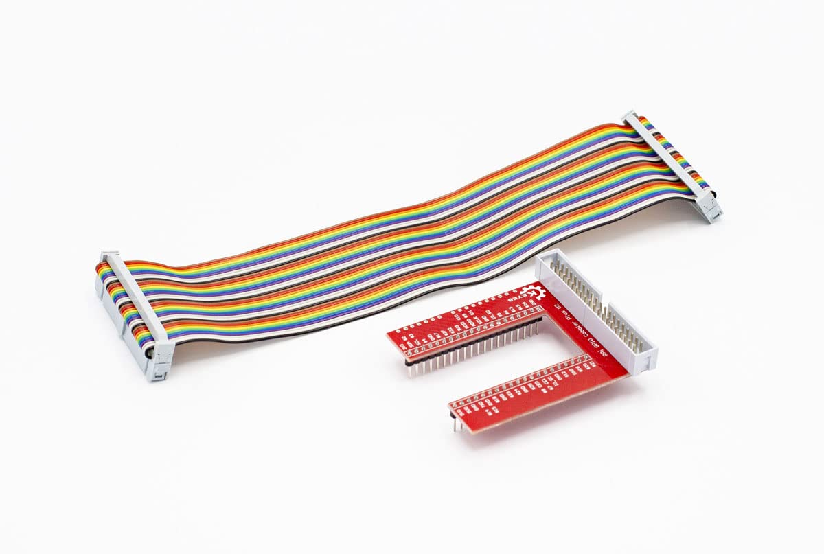 VGE Raspberry PI GPIO Breakout U-Type Expansion Board, Assembled + Ribbon Cable + Mini Bread Board, 40-pin Flat Ribbon Cable for Raspberry Pi 4, 3, 2, B and B+ (U-Type Breakout + Mini Bread Board)