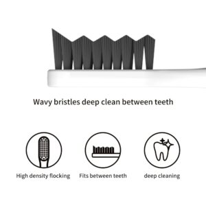 Kroey sonic electric toothbrush powered by battery with 2 brush heads， DuPont activated carbon bristles IPX7 Waterproof for Adults and Kids (White)