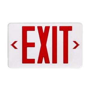 led emergency exit sign with 90 minute battery backup, double sided red emergency exit light, us common criteria, abs fire resistant (ul listed 120-277v) (1 pack)