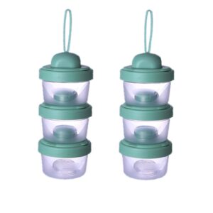 ienypa baby milk powder formula dispenser, formula container for travel, non-spill stackable baby snack storage container with handle, portable baby feeding mixer bottle, bpa-free, 2 pack (green)